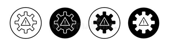 System Error Icon Set.Technical Failure Warning Vector Symbol in a ...