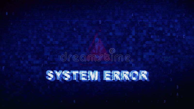 System Error Glitch Effect Text Digital TV Distortion 4K Loop Animation ...