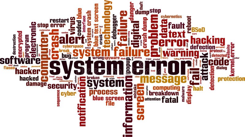 System failure word cloud stock vector. Illustration of fault - 173740454