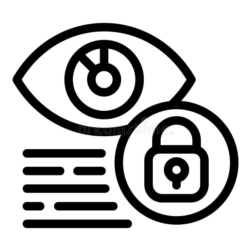 Human Privacy Icon, Outline Style Stock Vector - Illustration of secure ...