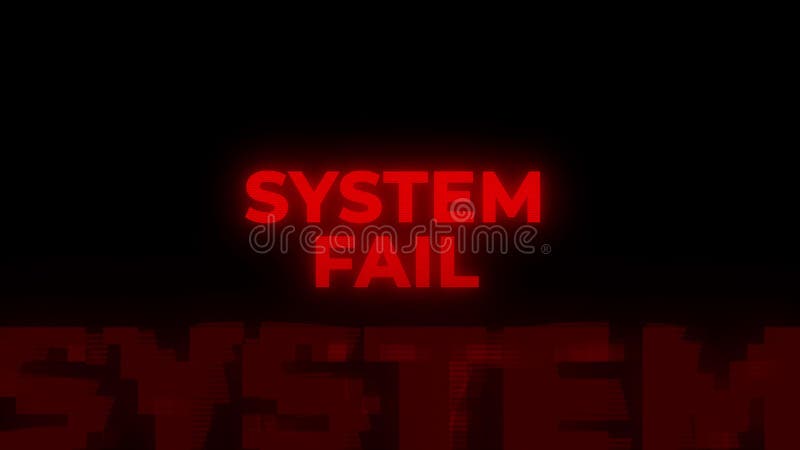 System Fail Warning Alert Error Message Flashing On Screen Computer