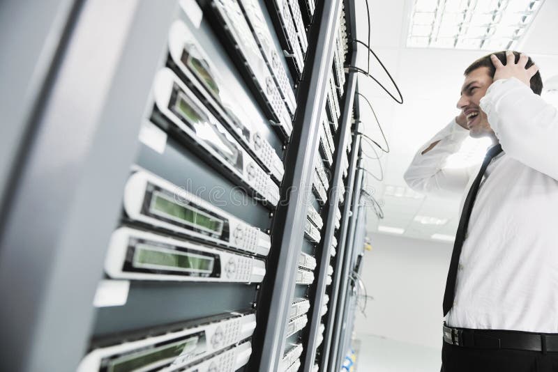 System Fail Situation in Network Server Room Stock Photo - Image of ...