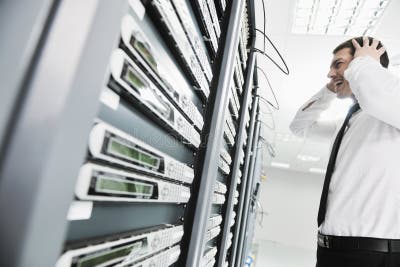 System Fail Situation in Network Server Room Stock Photo - Image of ...