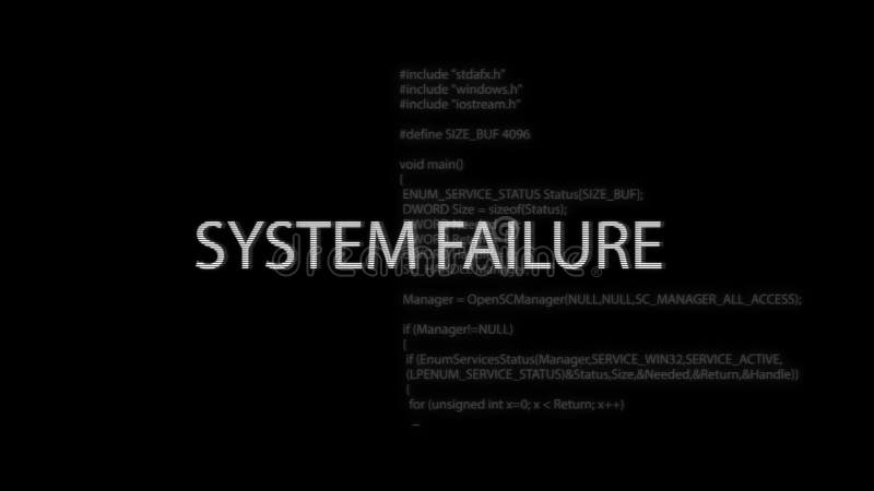 System Failure, Critical Error Message on Screen, Computer Malfunction, Hacking Attack. Computer ...