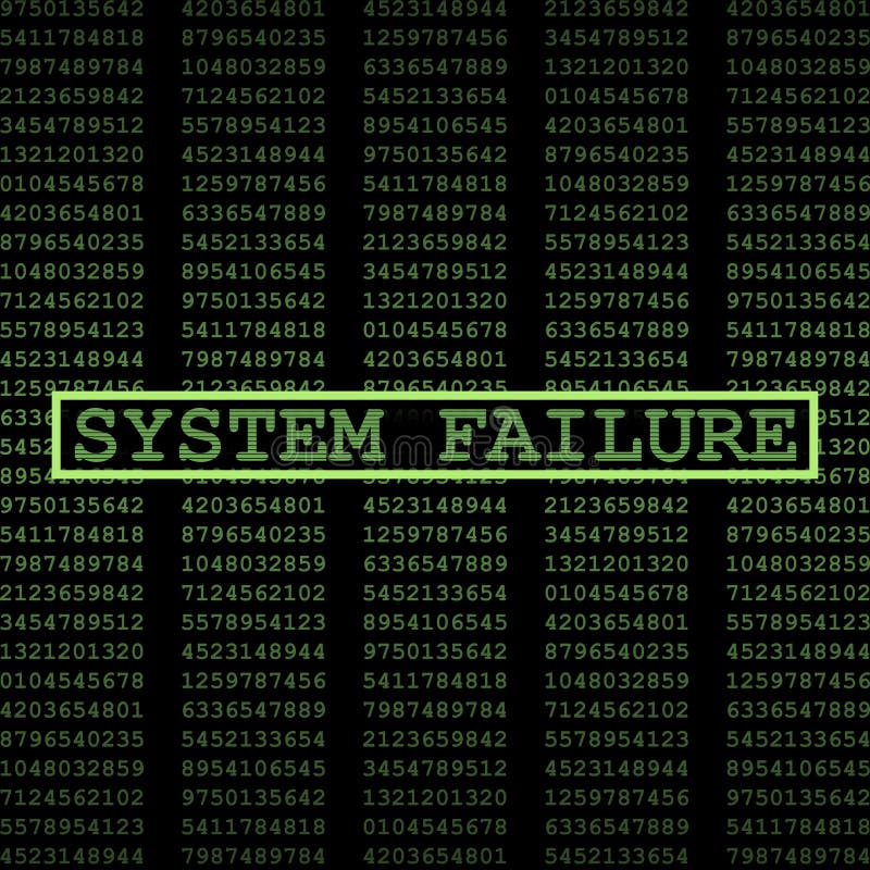 System Failure Alert Warning Message Stock Illustration - Illustration ...
