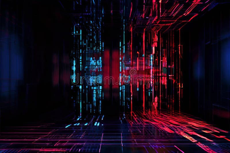 System Failure a Distorted Glitchy Matrix Code Effect with a Dar Stock ...