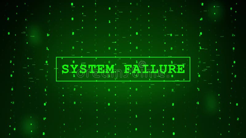 SYSTEM FAILURE Error Message Flashing on Screen Animation. Computer, Hacking Attack Stock ...