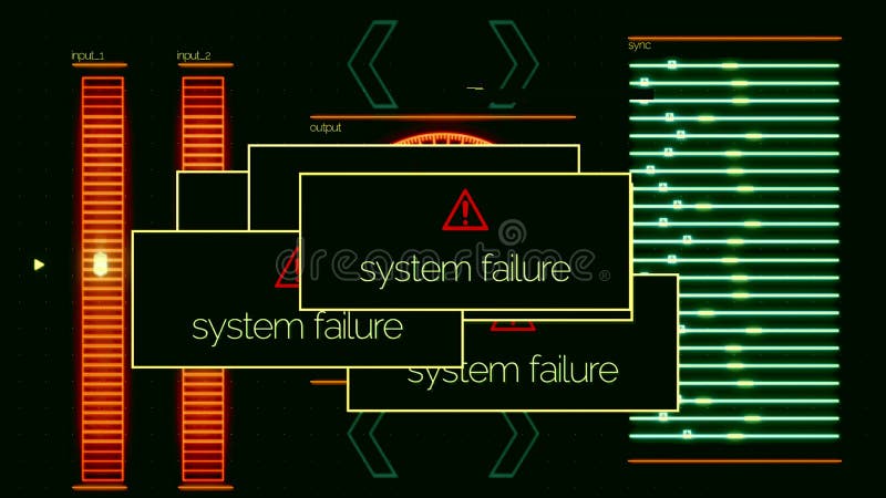 System Failure Pop Ups with on-off Signal, Application Error. Animation ...