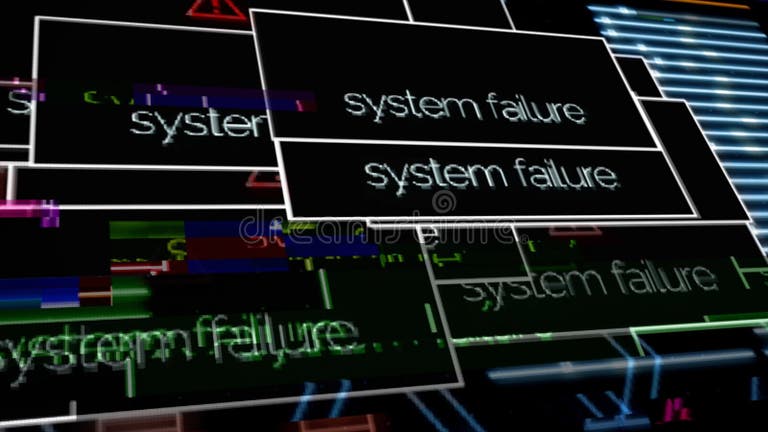 System Failure Pop Ups with on-off Signal, Application Error. Animation ...