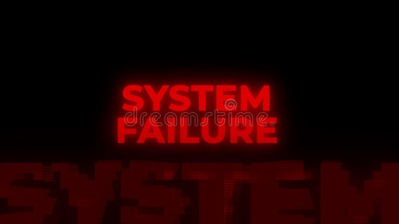 SYSTEM FAILURE Error Message Flashing on Screen Animation. Computer, Hacking Attack Stock ...