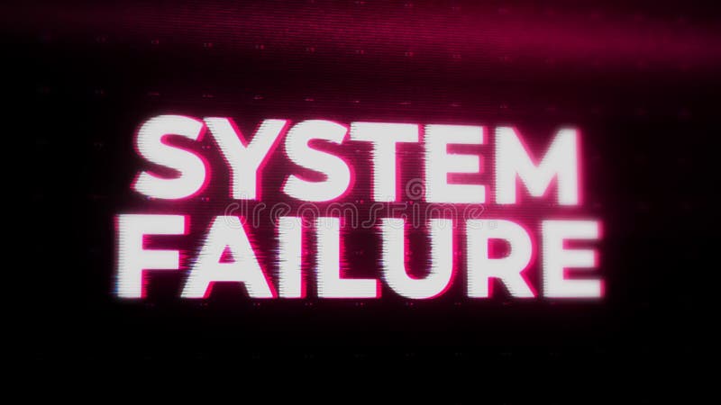 System Failure Warning Alert Error Message Flashing on Screen, Computer System Crash. Stock ...