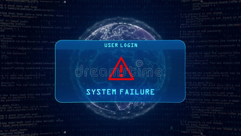 System Failure Warning with User Login Interface Concept Over Digital ...