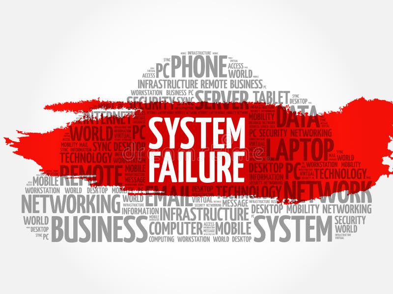System Failure word cloud stock illustration. Illustration of detected ...