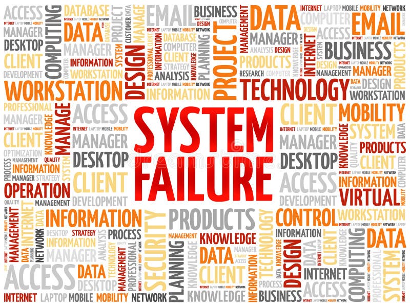 System Failure word cloud stock illustration. Illustration of ...