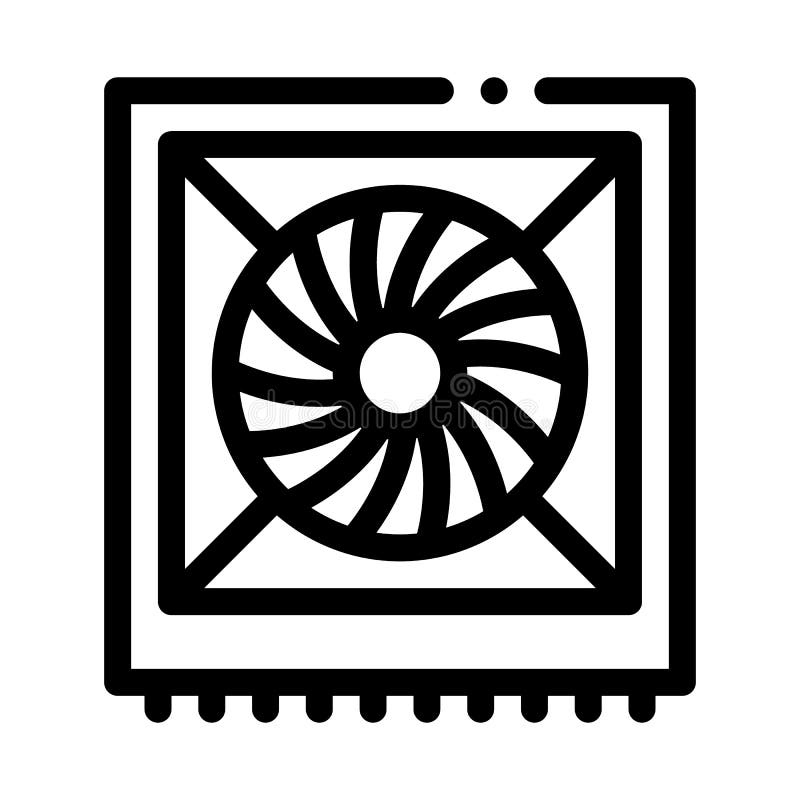 System Fan Computer Component Black Icon Vector Illustration Stock ...