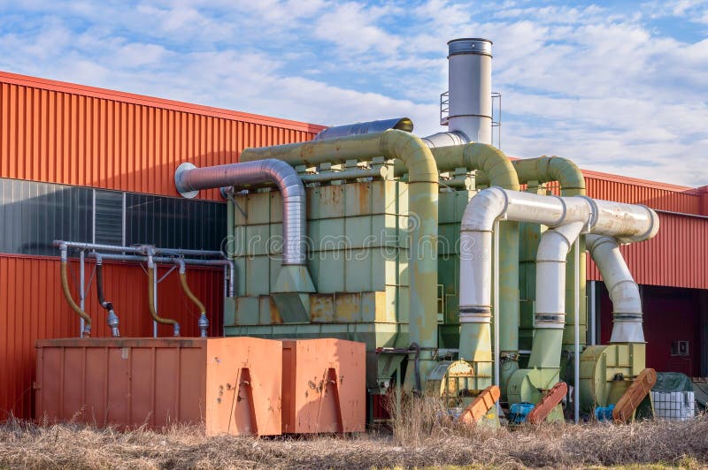 System of Filtration of a Factory Stock Photo - Image of zinc ...