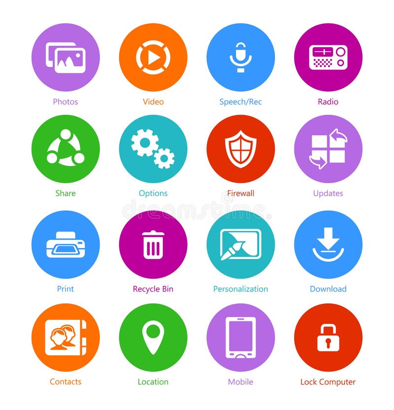 System Flat Icons || Set II Stock Vector - Illustration of interface ...