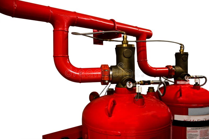 Halon 1301 Cylinders. Fire Extinguisher System Stock Image - Image of ...