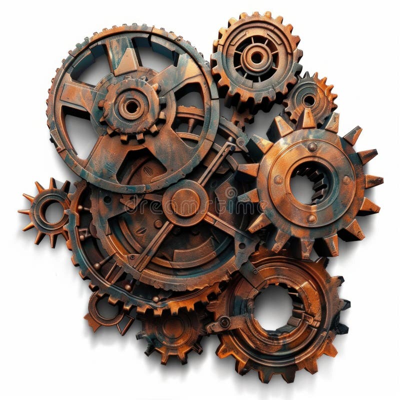 System of Gears in Hyperrealistic Style. Generative Ai Stock ...