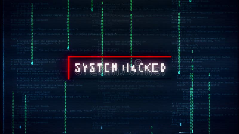 System Hacked Computer Hacking Warning Notification With Computer Matrix Code Stock Video
