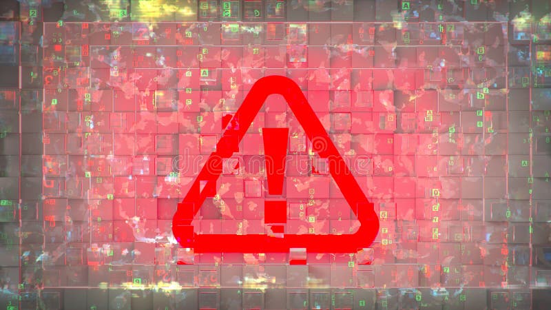 System Hacked and Error Symbol 3D Rendering Stock Illustration ...