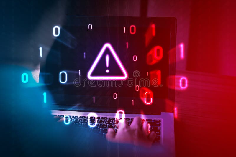 System Hacked Warning Alert, Cyberattack Computer Network ...