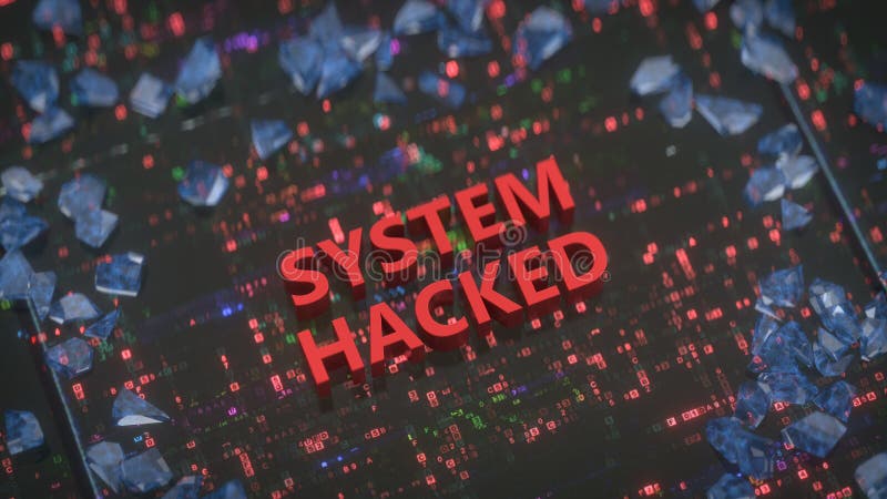 System Hacked Warning 3D Render Stock Illustration - Illustration of ...