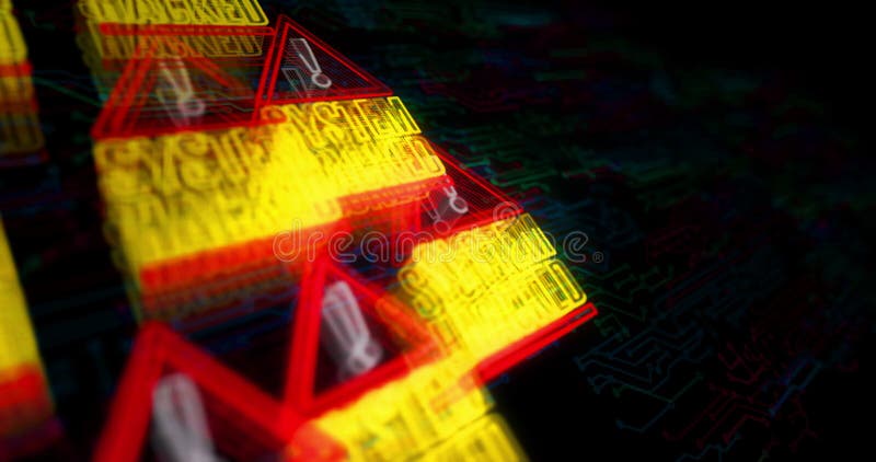System Hacked Symbols Loop Cyber Loop Concept Stock Video - Video of ...