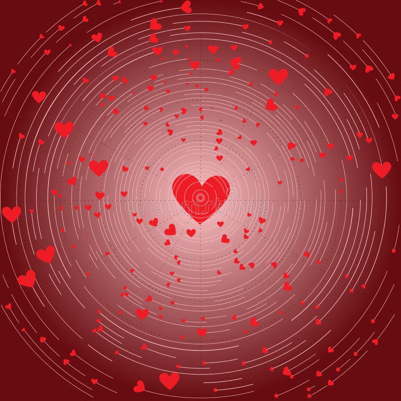 System of Hearts Planets with Big Sun in Heart Shape Stock Vector ...