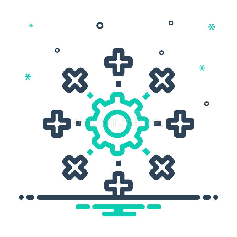 Mix Icon for System, Mainframe and Network Stock Illustration ...