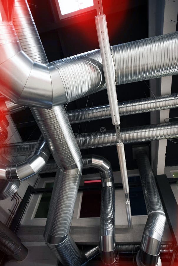 System Industrial Ventilating Pipes Stock Image - Image of industry ...