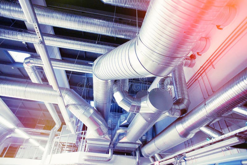 System of Ventilating Pipes Stock Photo - Image of cold, alumum: 109459420