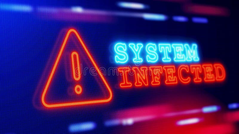 System Infected Warning Alert Screen Loop Blinking Glitch Animation ...