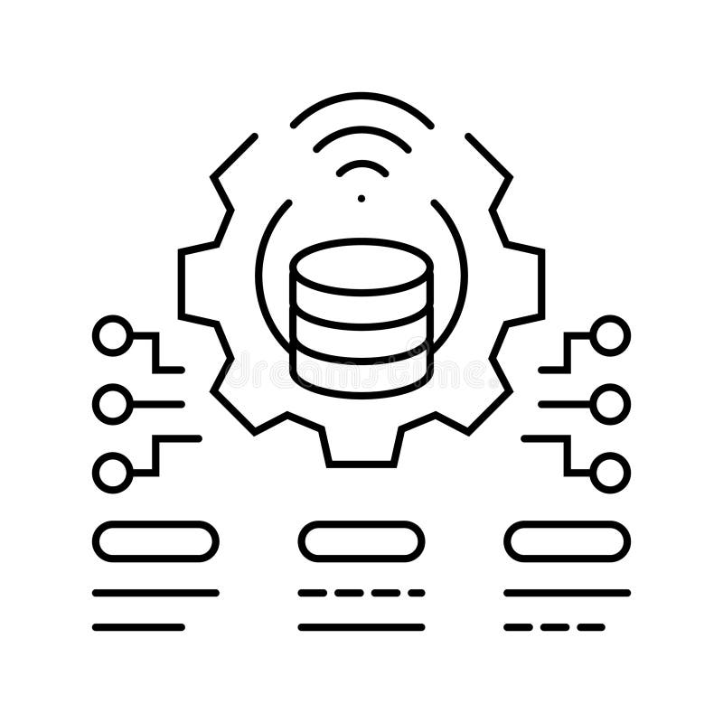 System Integration Business Process Line Icon Vector Illustration Stock ...