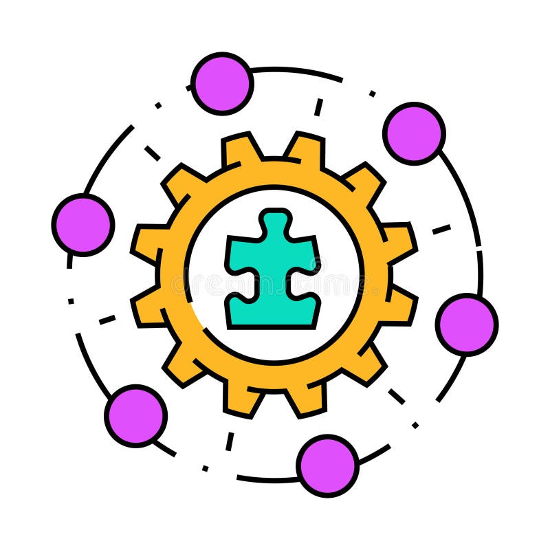 System Integration Business Process Icon Color Illustration Stock ...