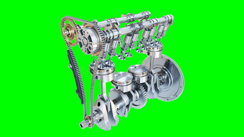 System of Internal Combustion Engine Isolated on White Backgroun Stock ...
