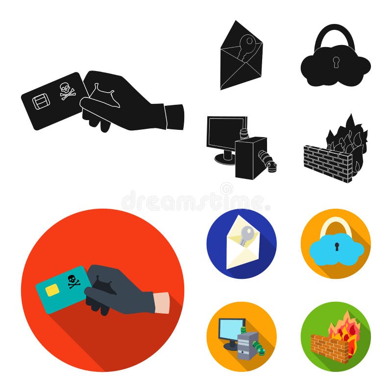 System Internet Connection Code Hackers And Hacking Set Collection Icons In Black Flat