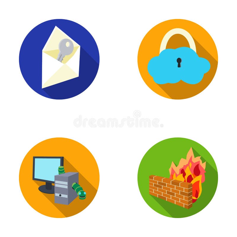 System Internet Connection Code Hackers And Hacking Set Collection Icons In Flat Style