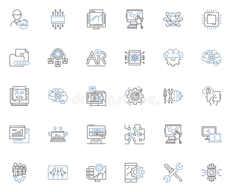 System Line Icons Collection. Integration, Automation, Optimization ...