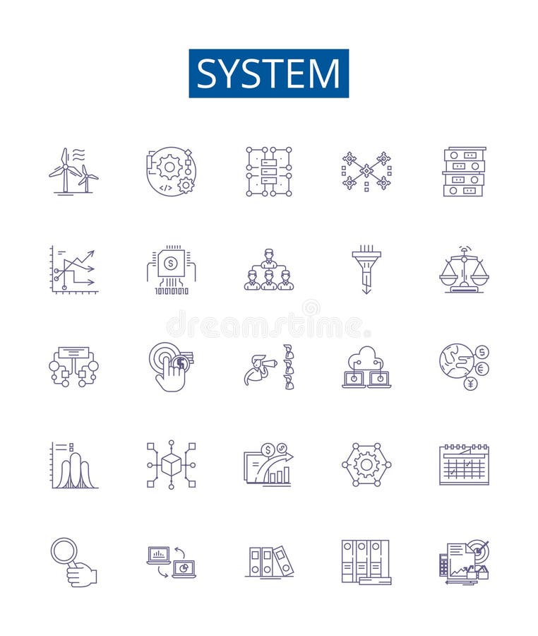 System Line Icons Signs Set Design Collection Of System Network Software Computer Hardware