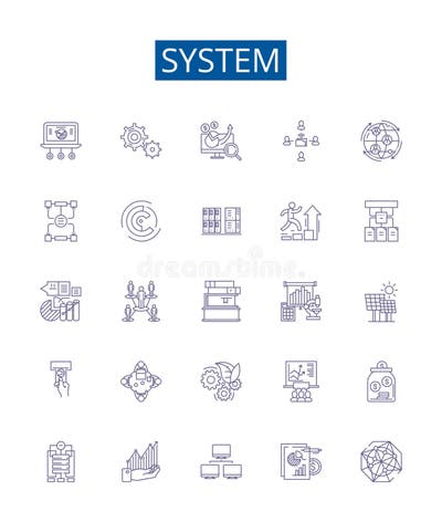 System Line Icons Signs Set. Design Collection of System, Network ...