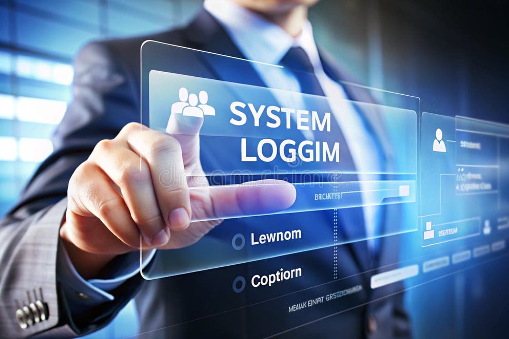 System Login Interface, Hand Hold Technology System Login in Virtual ...