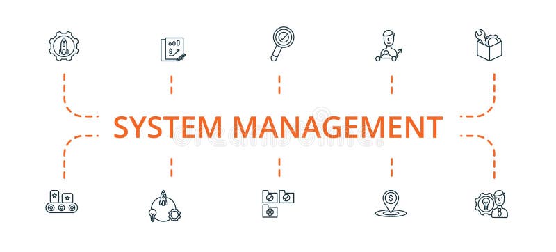 System Management Icon Set. Contains Editable Icons Theme Such As ...
