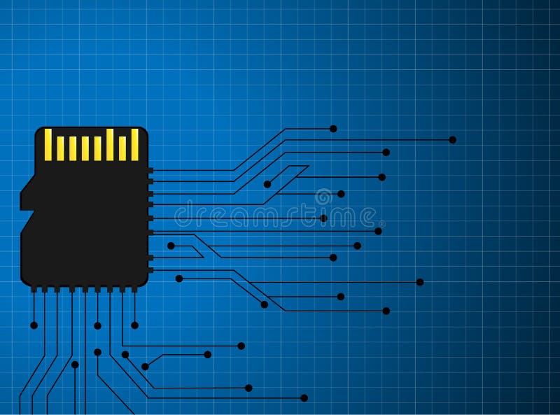 System Memory Digital Micro Background Stock Illustration ...