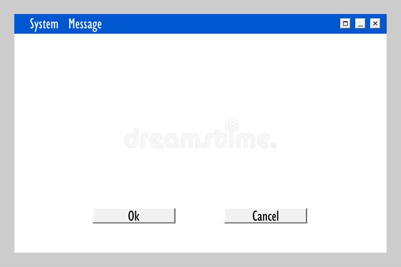 System Message Window. Alert Message. Computer Interface. Vector ...