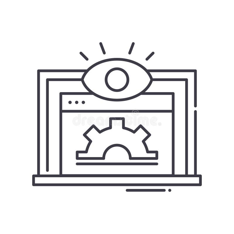 System Monitoring Icon, Linear Isolated Illustration, Thin Line Vector ...