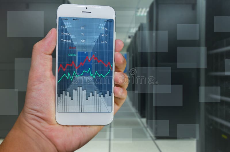 System Monitoring by Smart Phone Stock Image - Image of innovation ...
