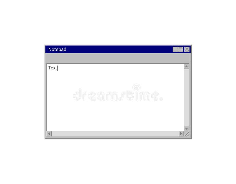 System Notepad Template. Retro 90s PC Interface. Blank Notepad Copy ...
