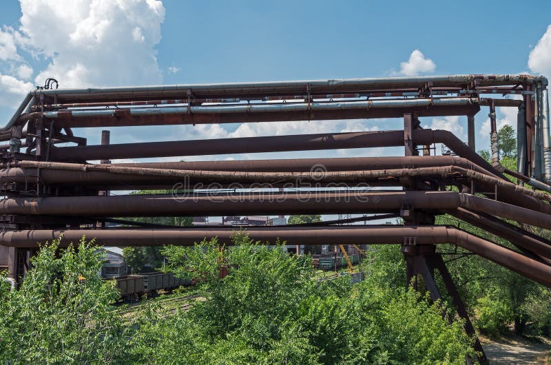 System of Old and Rusty Pipelines Stock Image - Image of corrode ...