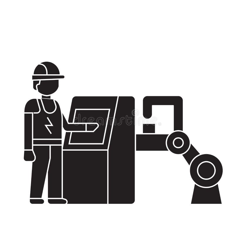 System Operator Black Vector Concept Icon. System Operator Flat ...
